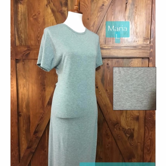LuLaRoe | Dresses | L Lularoe Maria Floor Length Blue With Gray | Poshmark